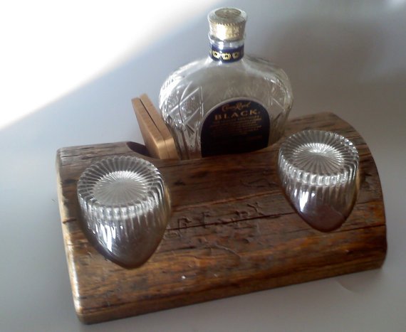 Tabletop mini bar gift set by AspenBottleHolders on Etsy | Gentlemint