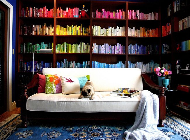Color-Coded Home Library. | Gentlemint