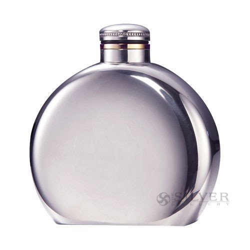 Sterling Silver Round Liquor Flask | Gentlemint