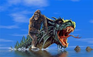Bigfoot riding a Sea Monster | Gentlemint