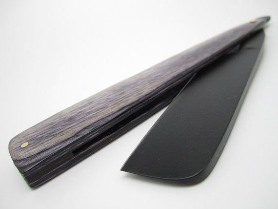 handmade straight razor black hollow ground blade with by bobyk ...