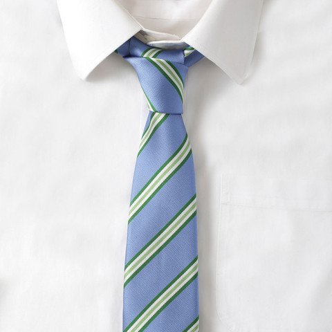 Silk Blue & Green Stripe Tie | Gentlemint