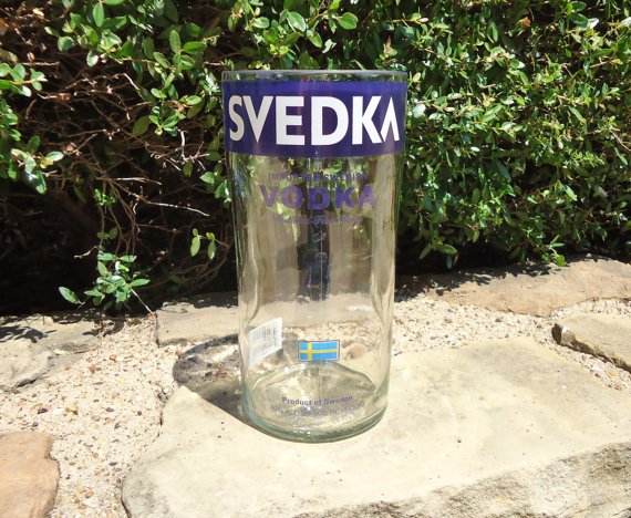 Drinking Glass with Handle Recycled from a Svedka Bottle by ...