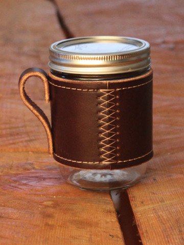 Holdster USA: Leather Canning Jar Travel Mugs | Holdster | Gentlemint
