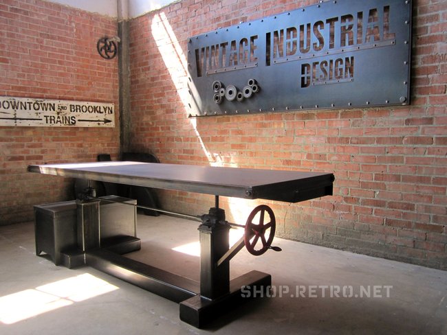 French Industrial Adjustable Height Desk | Gentlemint