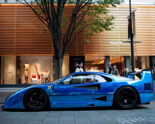 Ferrari F40 LM Blue Chrome Body Wrap | Gentlemint
