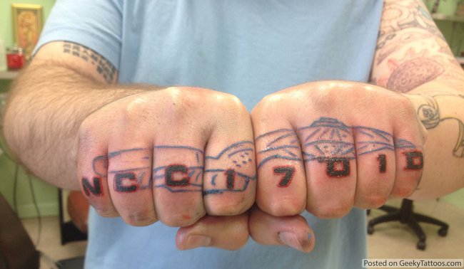 The Best Starship Enterprise Knuckle Tattoo | Gentlemint