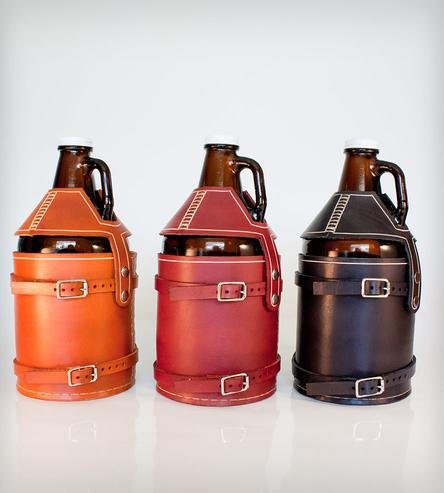 Leather Bike-Mounted Growler Carrier | Gentlemint