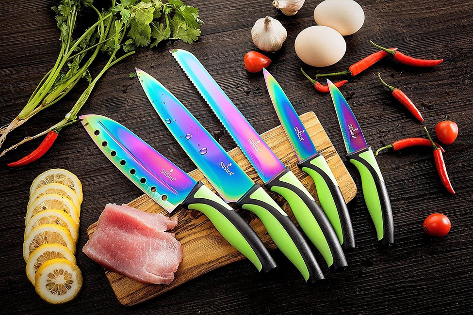 Rainbow Titanium 5-Piece Kitchen Knife Set | Gentlemint Reserve